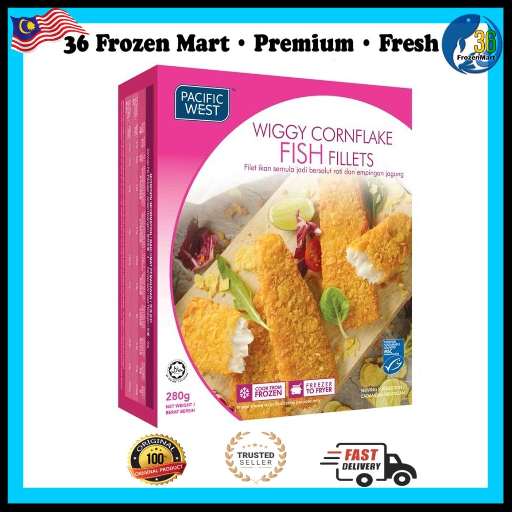 Halal Pacific West Wiggy Cornflakes Fish Fillets Seafood Frozen Food ...