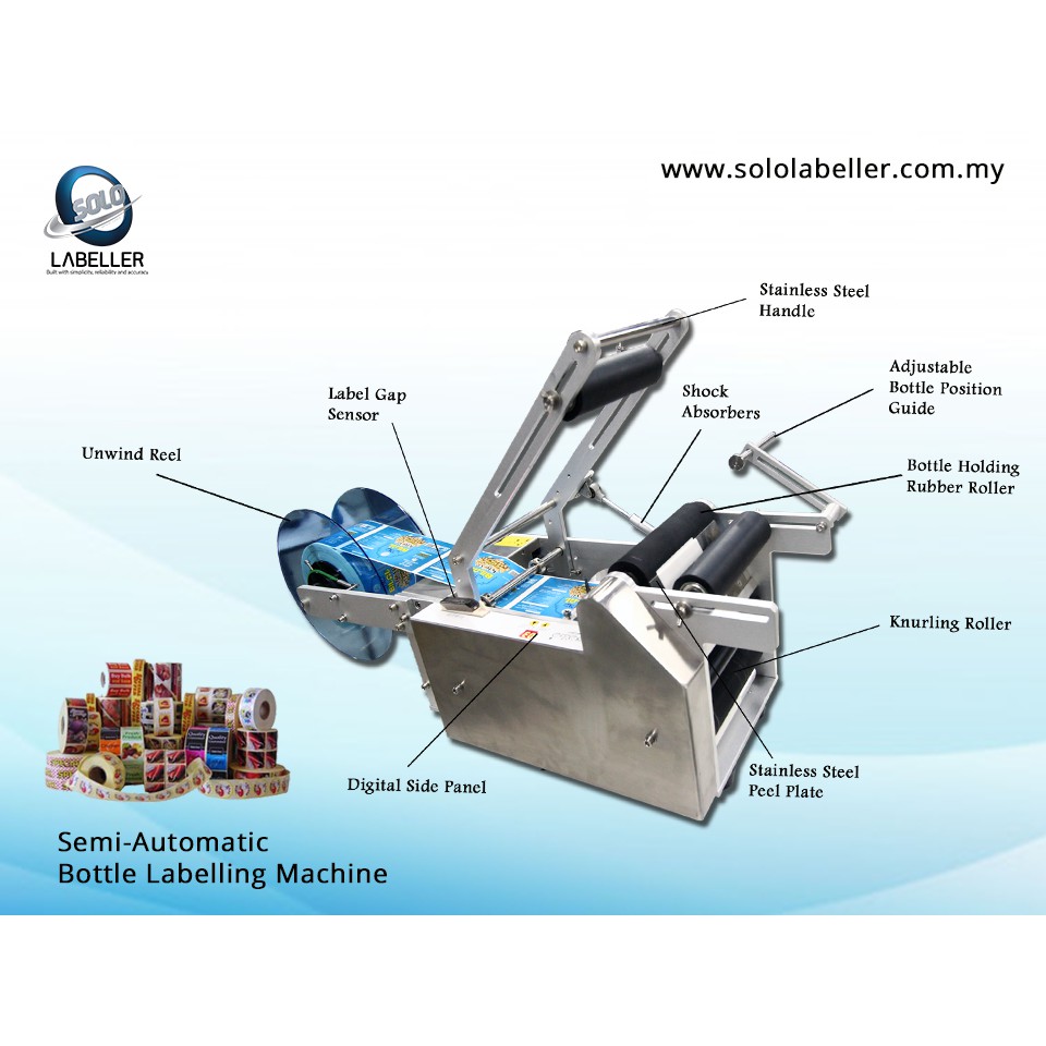 *Free shipping* Semi-automatic Labelling Machine / Bottle Label Machine ...