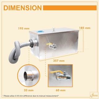 Stainless Steel Grease Trap Perangkap Minyak Penapis Gris Interceptor ...