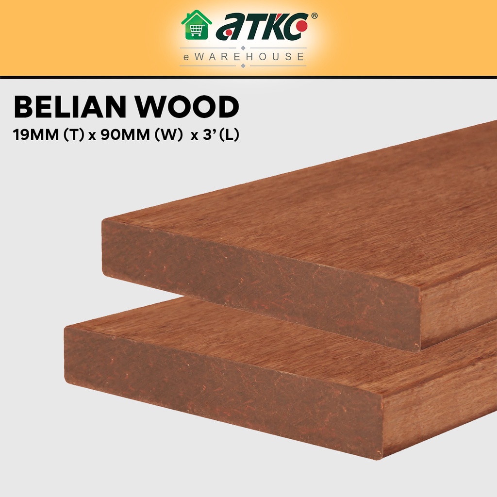 Kayu Belian Wood Timber Siap Ketam 19MM (T) x 90MM (W) x 900MM (L ...