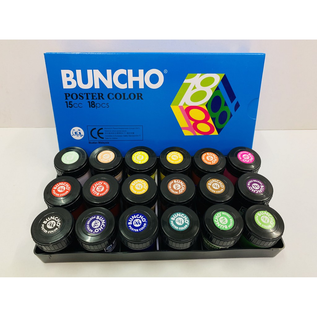 BUNCHO POSTER COLOUR 15CC (18COLOUR) | Shopee Malaysia