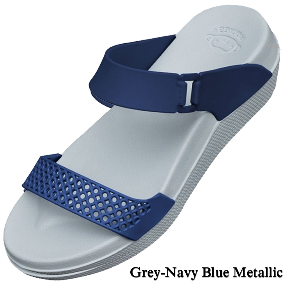Ladies Sandal Slipper Monobo Moniga 7.2 Multicolor (Grey-Navy Blue ...