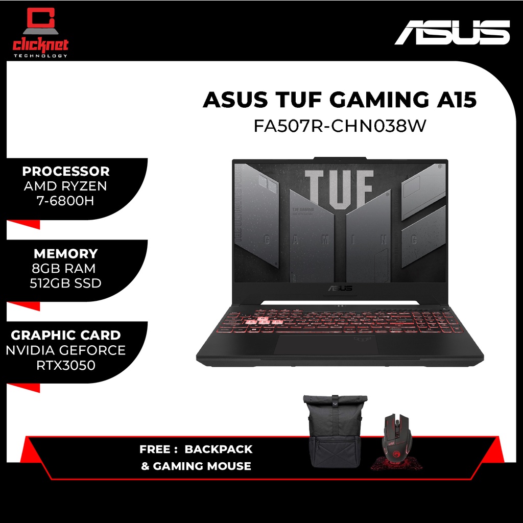 ASUS TUF GAMING FA507R-CHN038W/FA507R-EHN039W (R7-6800H, 8GB, 512GB SSD ...