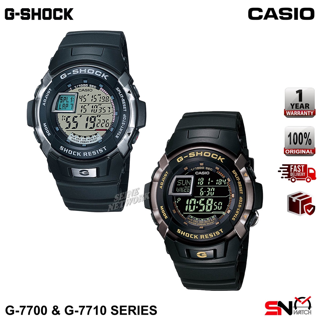 Casio G-Shock G-7700 G-7710 G-spike Series Digital Black Resin Band Men ...