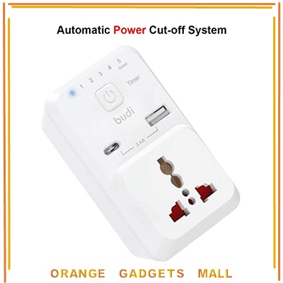 BUDI TIMER HOME CHARGER Plug 12W USB-C Timer Home Charger Socket(5V/2 ...