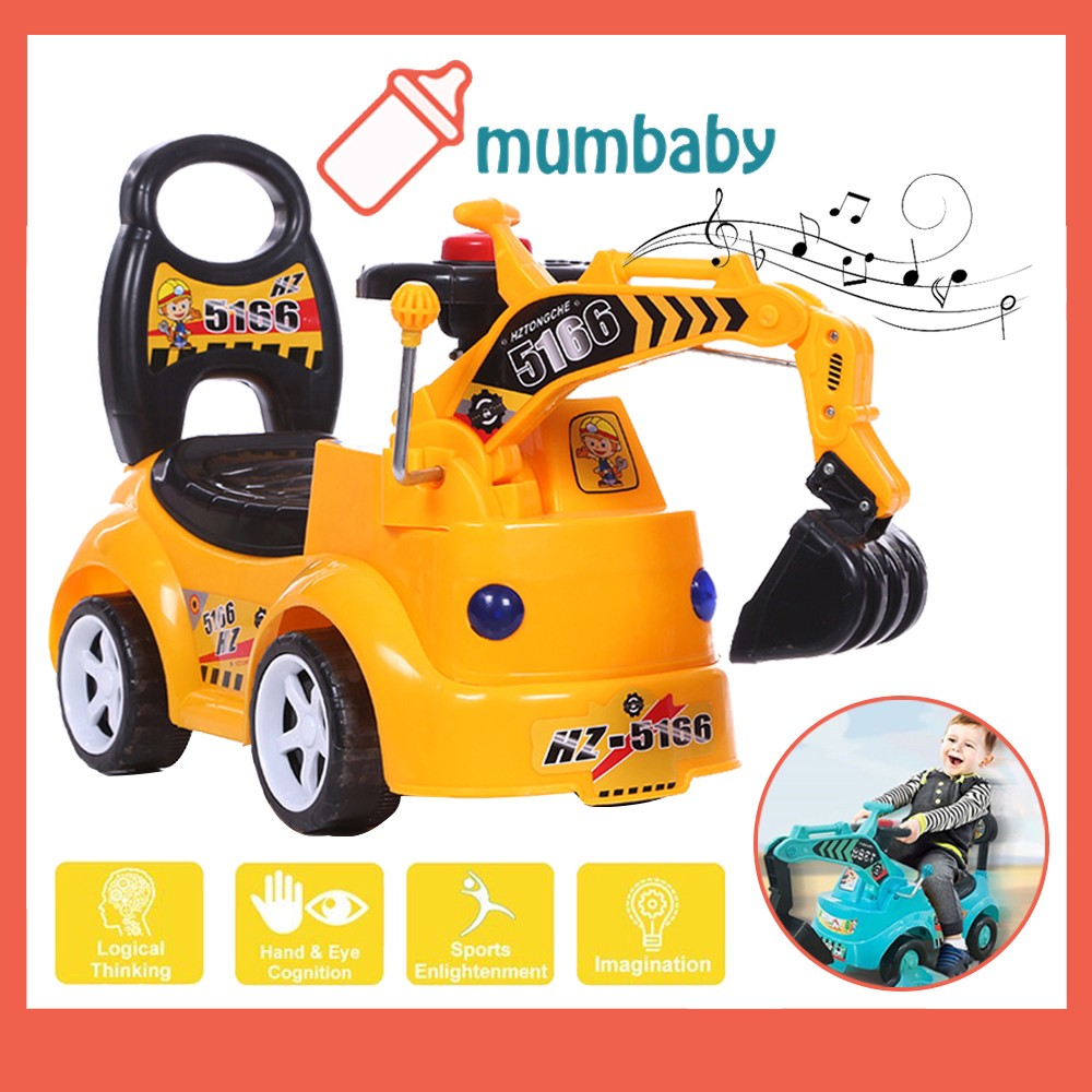 T009 (WITH LIGHT) Children Kids Ride On Excavator Digger Pretend Play ...