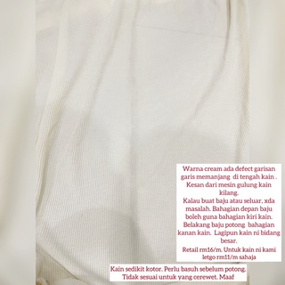 Kain waffle REJECT knit fabric cream colour | Shopee Malaysia