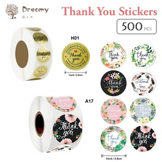 READY STOCK (500pcs/roll) THANK YOU sticker / Terima Kasih / packaging ...
