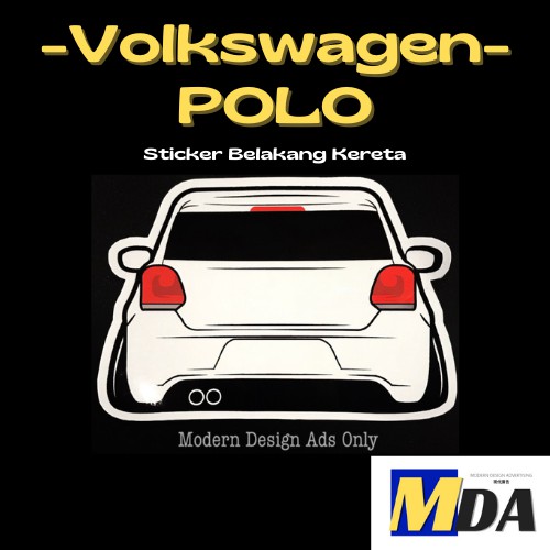 (Volkswagen - POLO) Sticker of Car Backside, Sticker Belakang ...