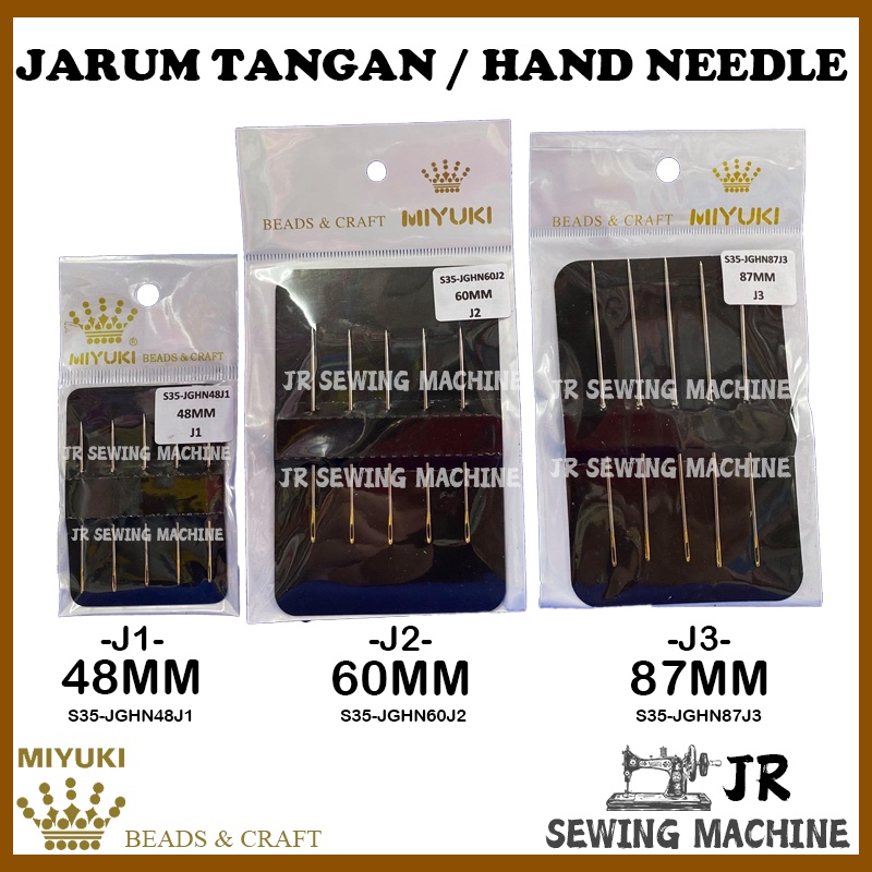MIYUKI Japan Gold Hand Needle /Jarum Tangan Kasar Miyuki Saiz 48mm ...