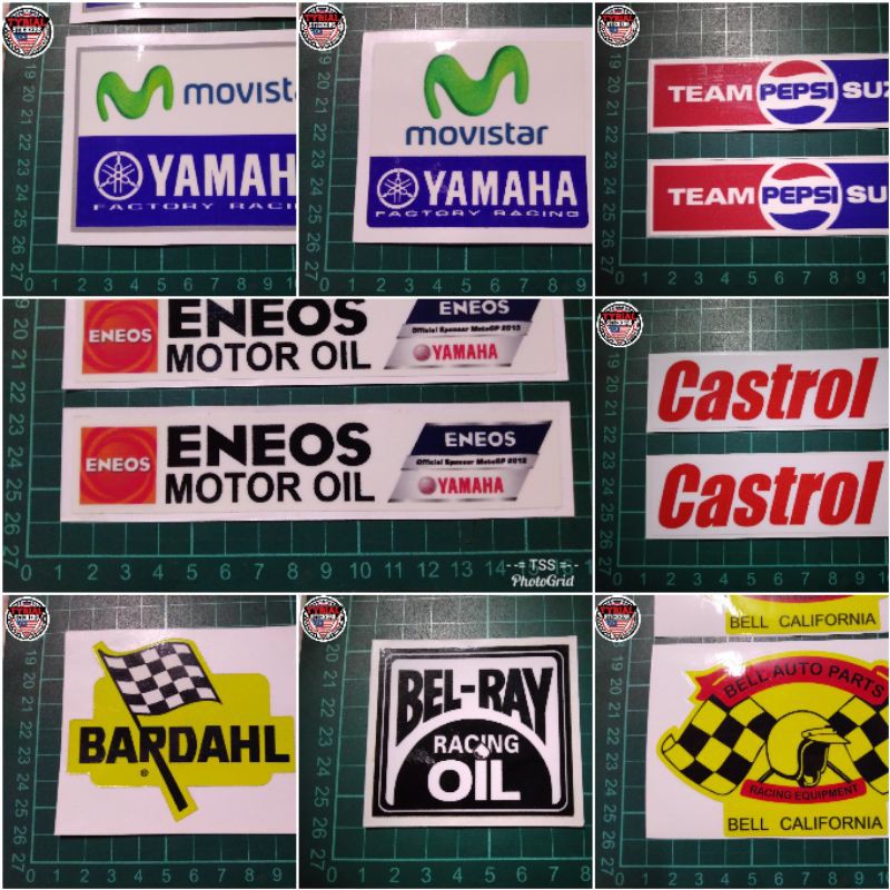 STICKERS MOTOR PELEKAT MOTOR YAMAHA MOVISTAR ENEOS TEAM PEPSI CASTROL ...