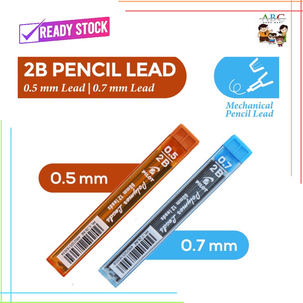 ( READY STOCK ) PILOT POLYMER PENCIL LEAD ( 2B ) 0.5MM / 0.7MM PER PCS ...