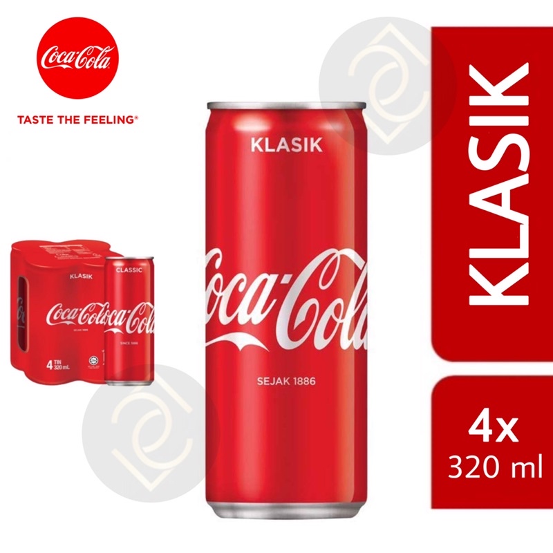 Coca-Cola KLASIK Original / Coca-Cola Classic (320ml x 4) | Shopee Malaysia