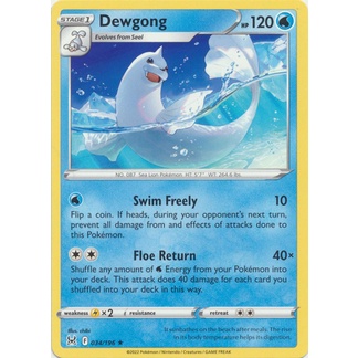 Dewgong / 034/196 / Rare / Sword & Shield Lost Origin Pokemon Trading ...