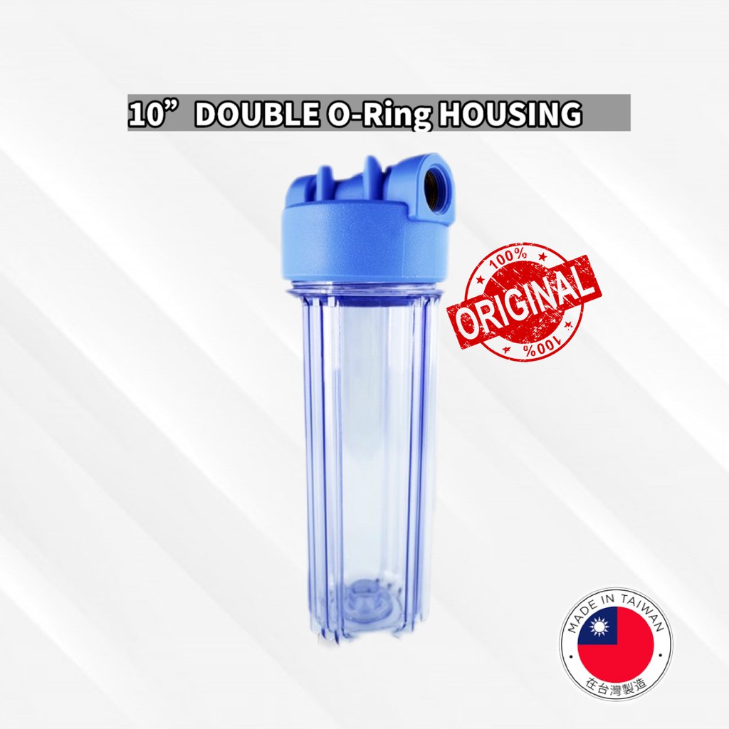 Ecotech 10" Double O Ring Clear Water Filter Housing, 3/4" Ports ...