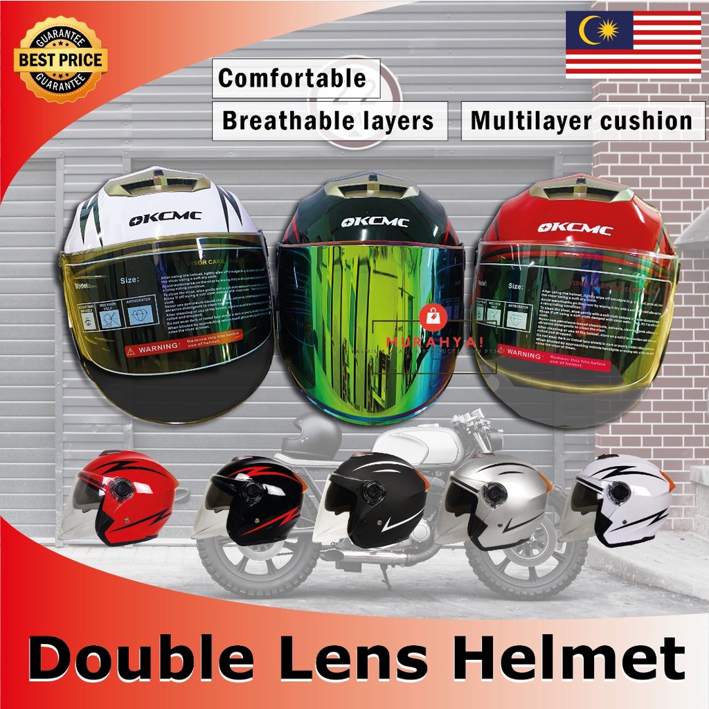 Topi keledar Helmet motor Motorsikal Helmet motorcycle open face Helmet ...