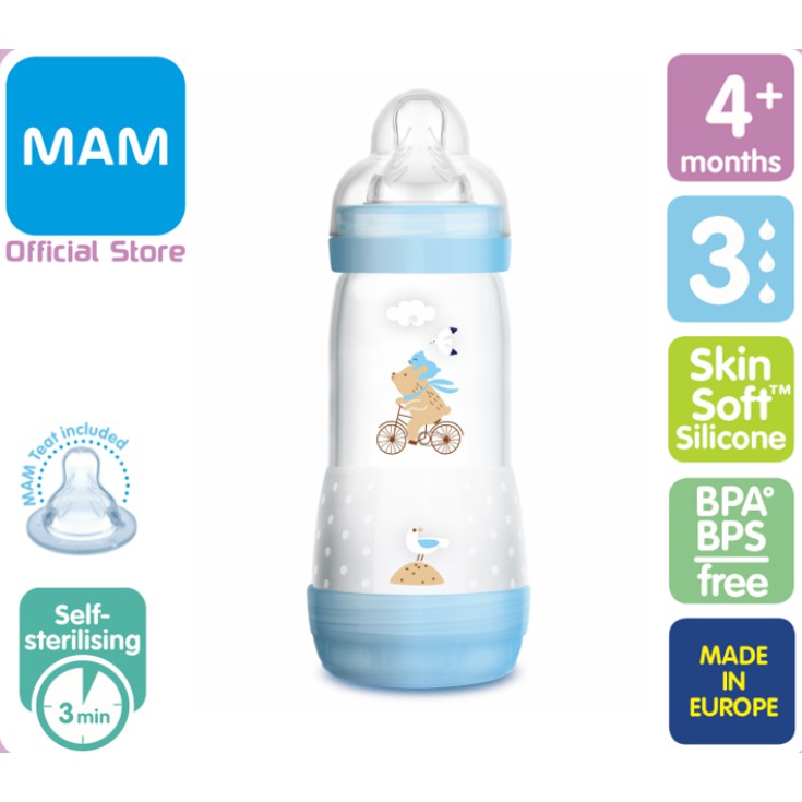 MAM 320ml Easy Start Anti Colic Baby Feeding Bottle with Fast Flow ...