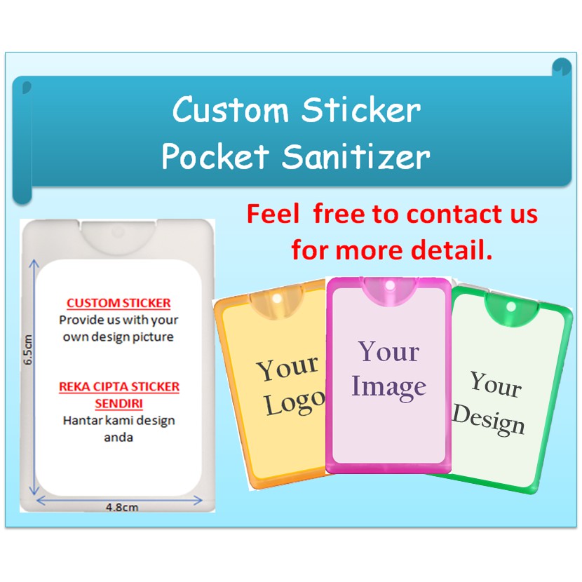 Custom Sticker Pocket Sanitizer Spray Type Hand sanitizer Custom ...