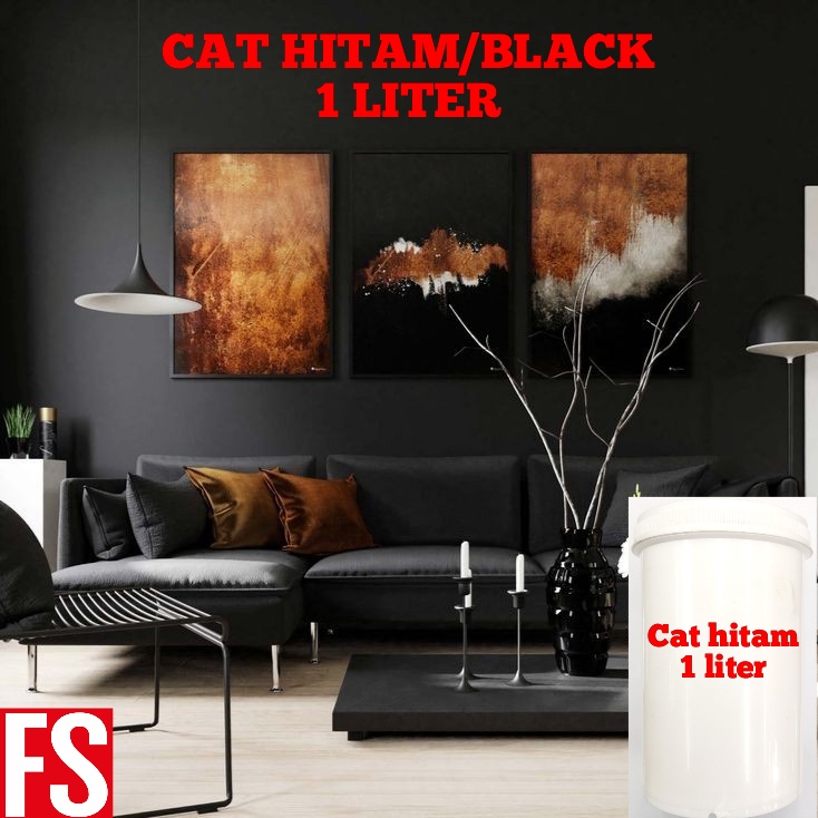 Cat Hitam untuk dinding rumah Paint Black 1Liter | Shopee Malaysia
