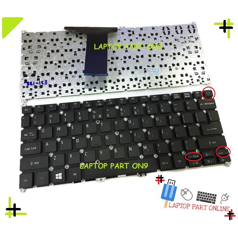 Acer aspire es11 es1-132 es1-132-c37m c9n8 swift 3 laptop keyboard ...