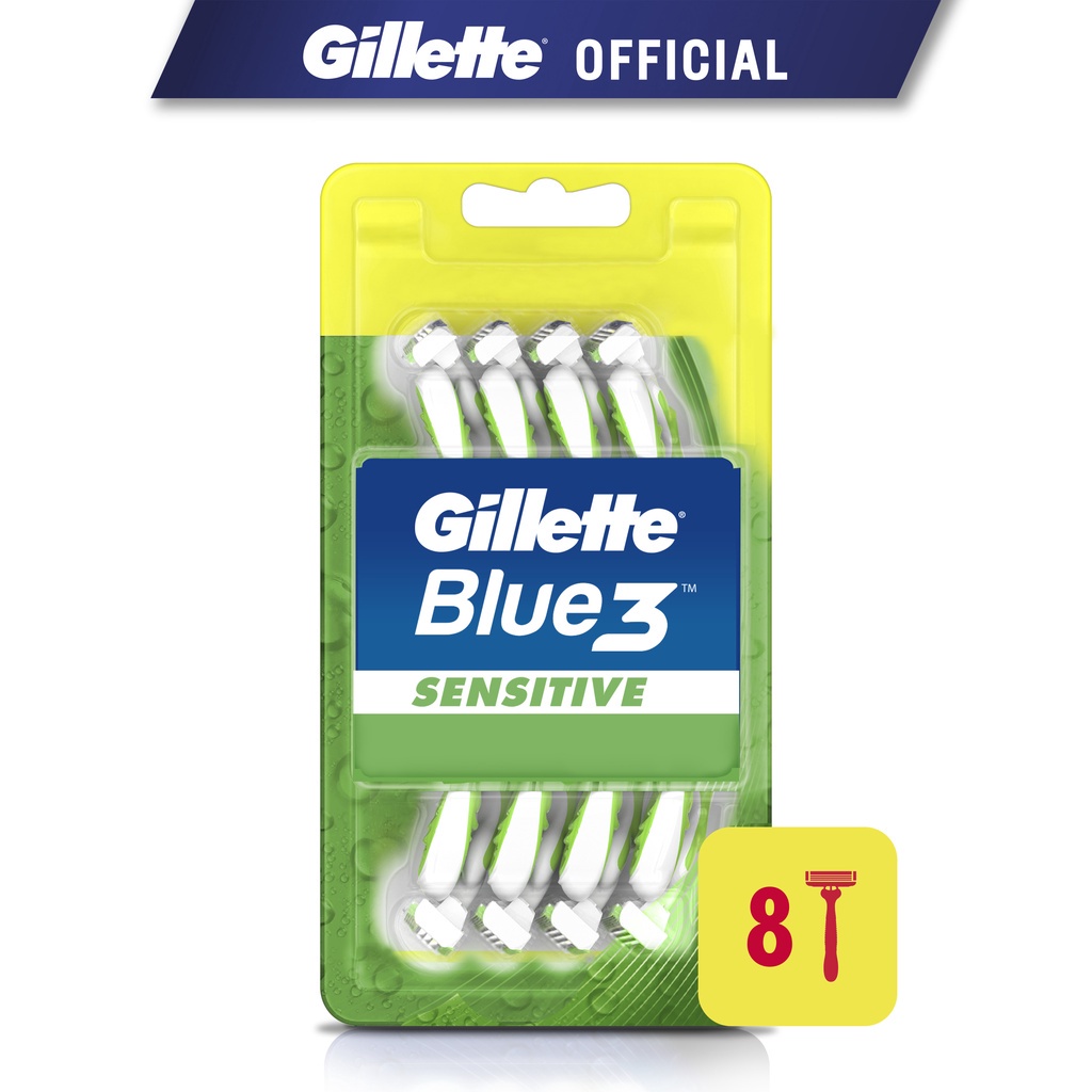 Gillette Blue3 Sensitive Disposable Razors (8 counts) | Shopee Malaysia