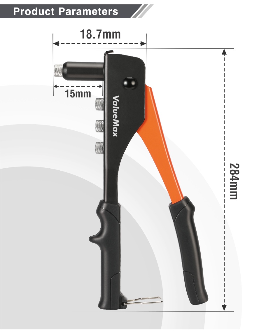 Valuemax 200 Riveter pliers, nut, rivet, rivet pliers with manual shot ...