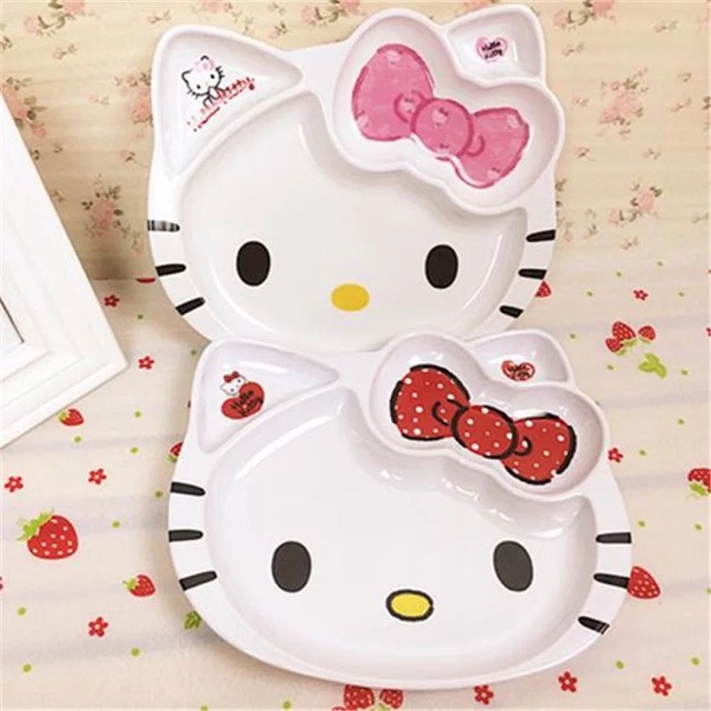 [Ready Stock] Hello Kitty Melamine Plate Tableware Cute Plate | Shopee ...