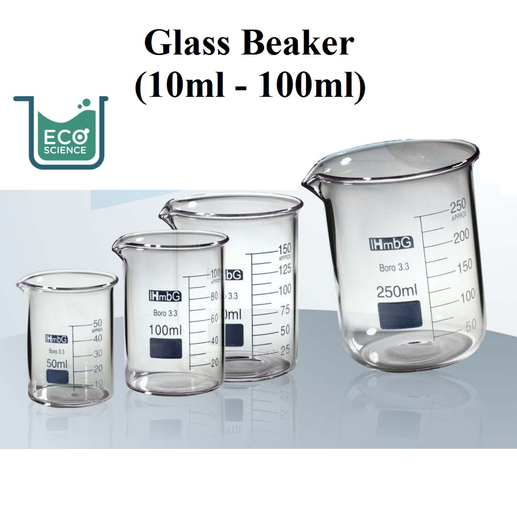 HmbG Glass Beaker Low Form (10 - 100ml) | Shopee Malaysia