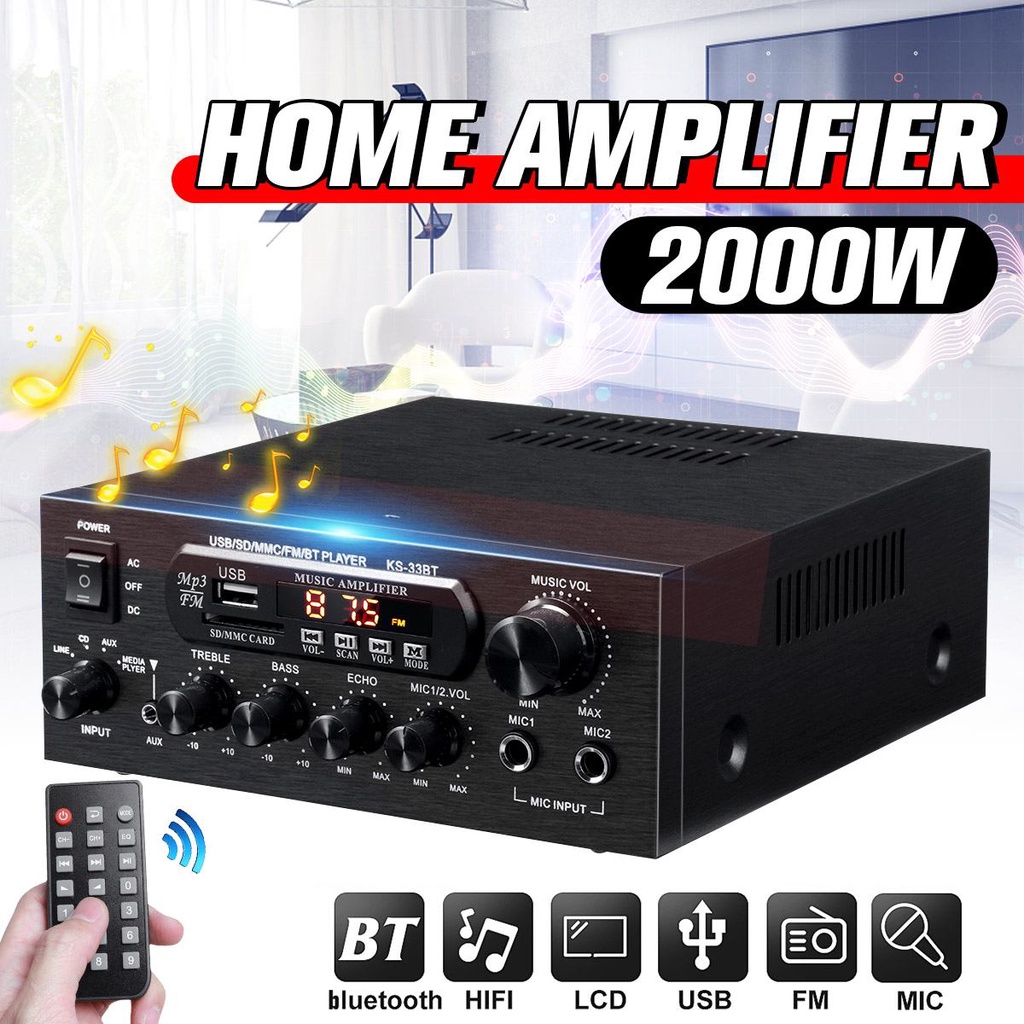 Sunbuck 1000W Mini Amplifier Home Car Audio Power Amplifiers Bluetooth ...
