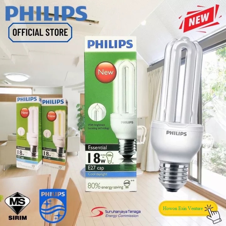 PHILIPS Essential 3U Shape LED Bulb Cool Daylight Warm White 18W E27 ...