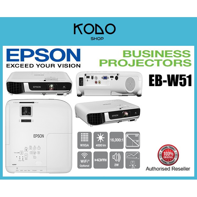 EPSON EB-W51 WXGA 3LCD PROJECTOR | Shopee Malaysia