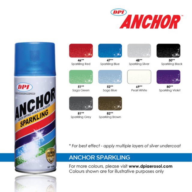 Anchor-C018**#(Decorative Chrome) and Sparkling Colours Aerosol spray ...