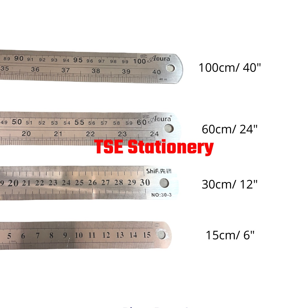 Steel Ruler / Stainless Steel Ruler / Pembaris Besi / Metal Ruler 15cm ...
