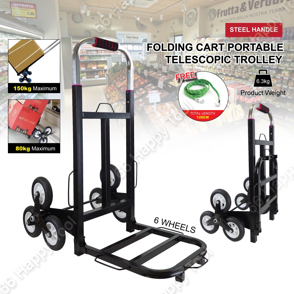 Folding Sack Cart Telescopic Truck Trolley Portable Heavy Duty 150kg ...