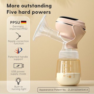 Boboduck BELLE 9 Gears Portable Single Electric Breast Pump With Bottle Feeding Wireless ...