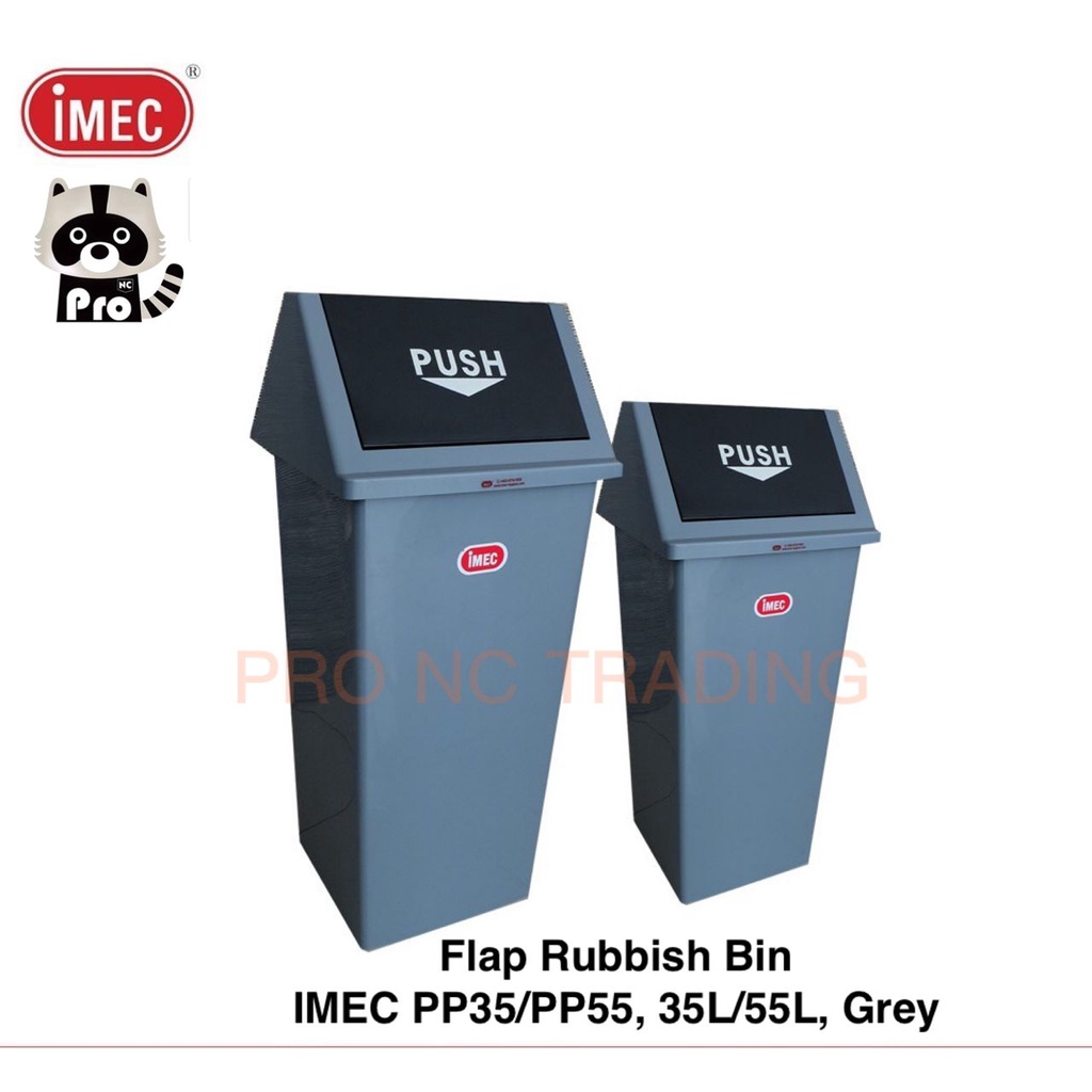 IMEC PP35/ PP55, Grey, Flap Rubbish Bin / Dustbin | Shopee Malaysia