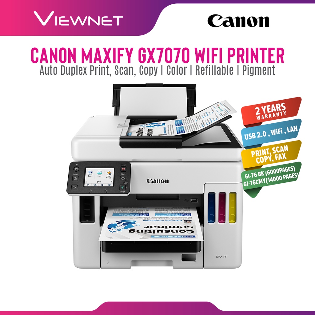 Canon Maxify GX6070 / GX7070 A4 Ink Tank Printer (Auto Duplex Print ...