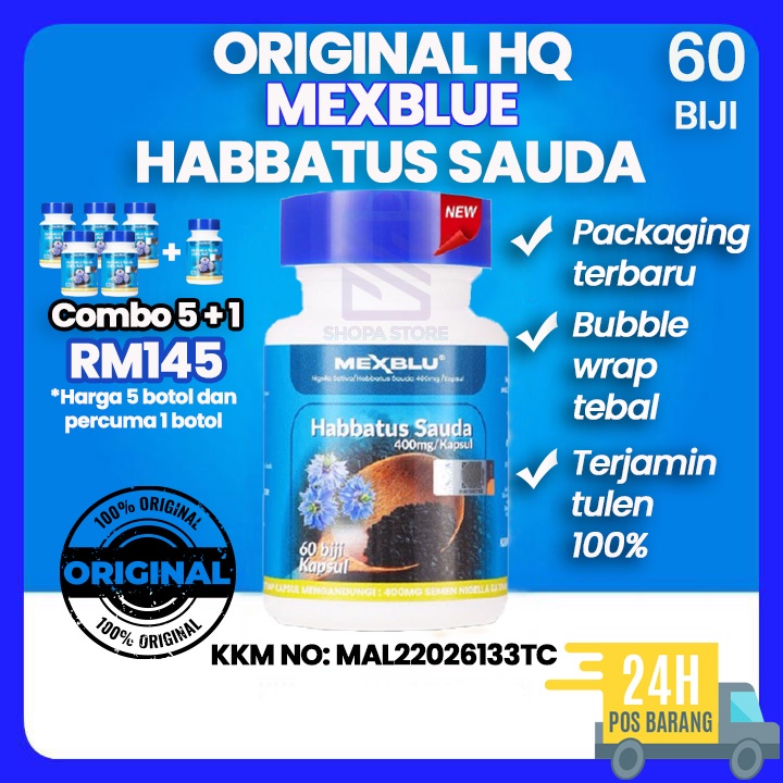 Habbatus Sauda Original HQ MAGBLUE - 60 Kapsul Habbatussauda MEXBLUE ...