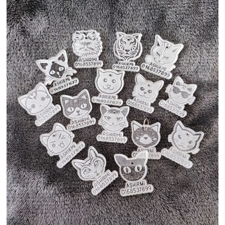 Custom Adult & Kitten Cat Collar Tags TAG NAMA KOLAR KUCING - V2 ...