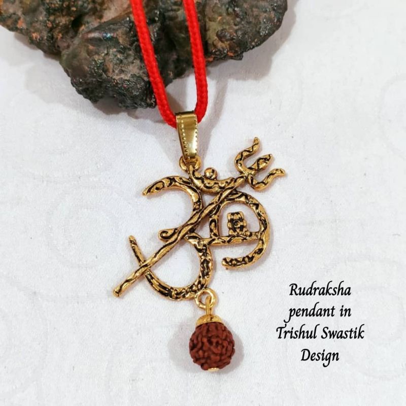 Rudraksha Pendant in Trishul Swastik design. | Shopee Malaysia