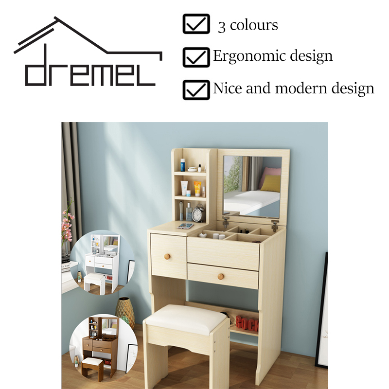 DREMEL Small Dressing Table Clamshell Storage Cabinet Integrated Space ...