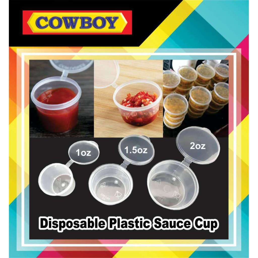 50pcs Disposable Plastic Sauce Cup / Mini Cup / Round Food Container ...