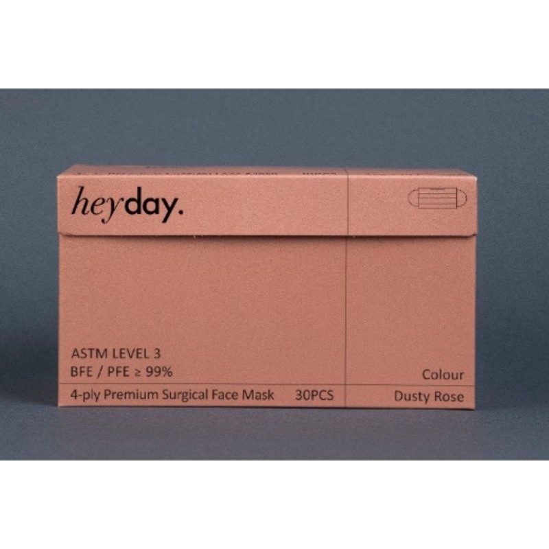 Heyday Surgical Face Mask Dusty Rose 30pcs | Shopee Malaysia