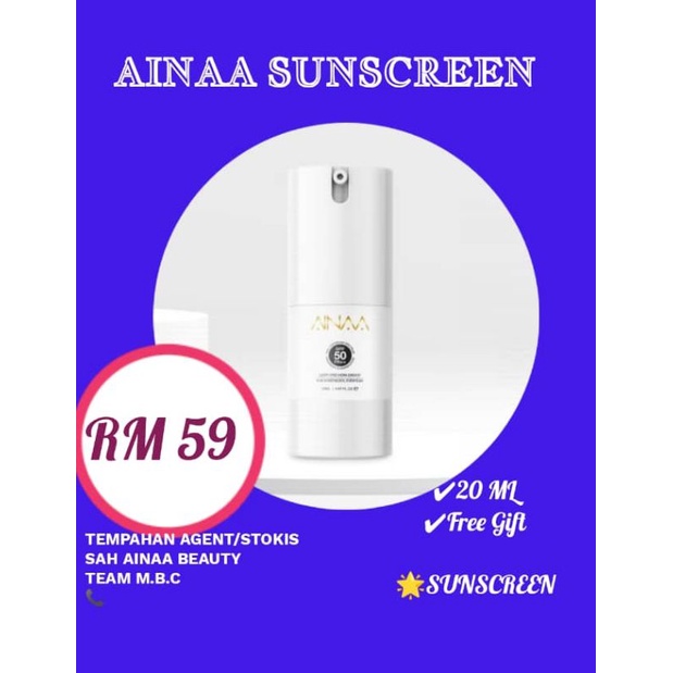 AINAA SUNSCREEN SPF 50 | Shopee Malaysia