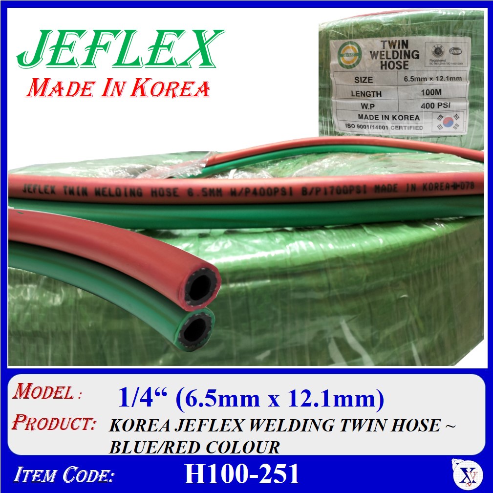 [Price Per 1-Meter] H100-251 (1/4") KOREA JEFLEX WELDING TWIN HOSE ...