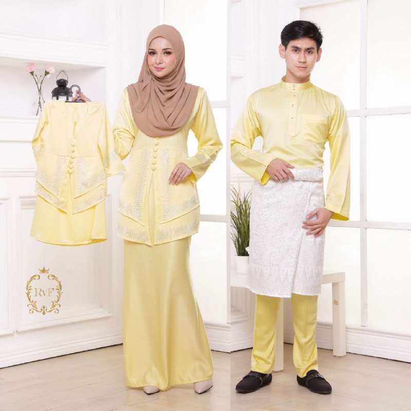BAJU KEBAYA MODEN BAJU KURUNG KEBAYA SEDONDON IBU ANAK GREY BABY YELLOW ...
