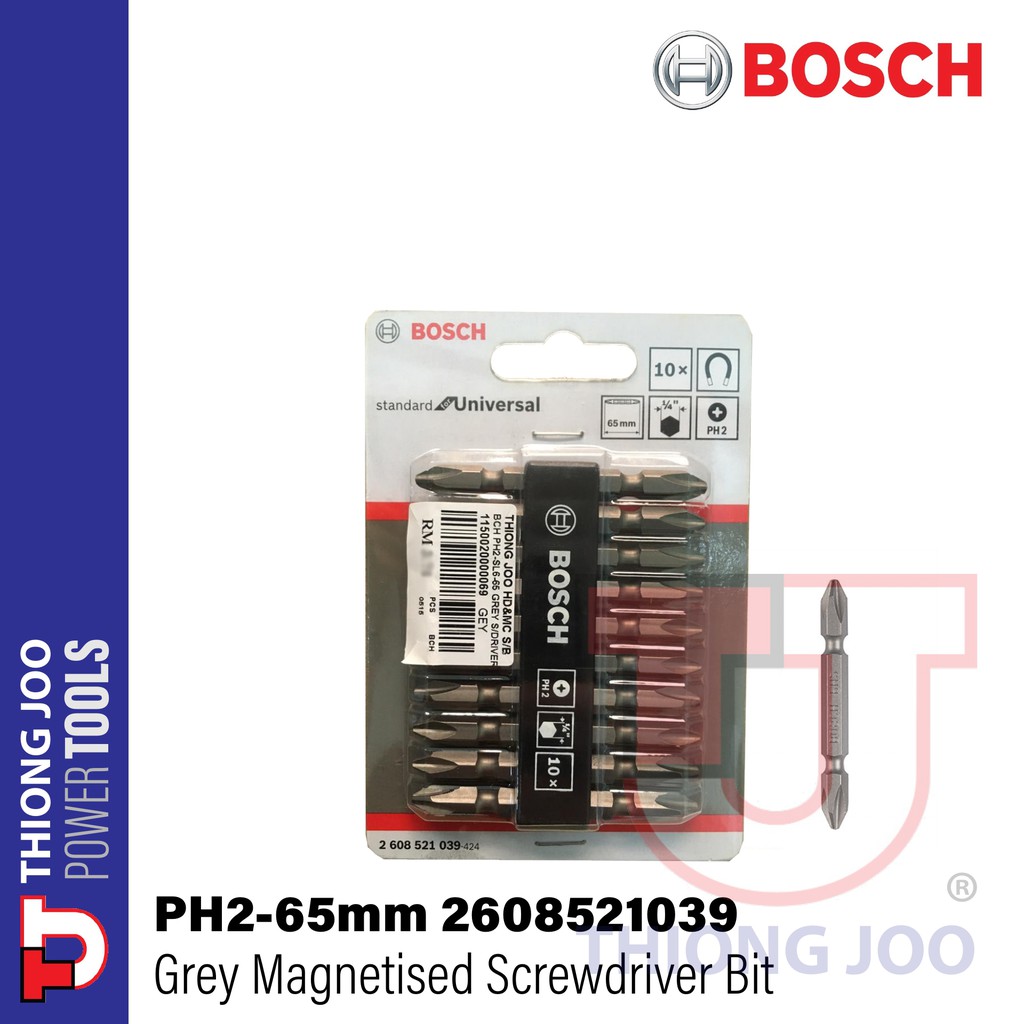 Bosch Magnetic Screwdriver Bit PH2 65mm (10pcs pack) | Shopee Malaysia