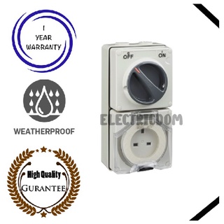 SCHNEIDER S56C313GY 13A Weatherproof/Waterproof Switched Socket Outlet ...