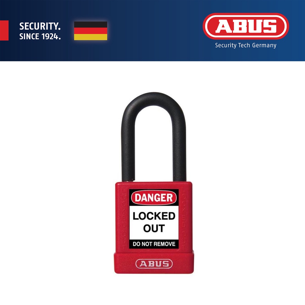 Abus 74/40 #W25L 40mm LOTO Non-Conductive Safety Padlock. 8 Colour Available and Shackle ...