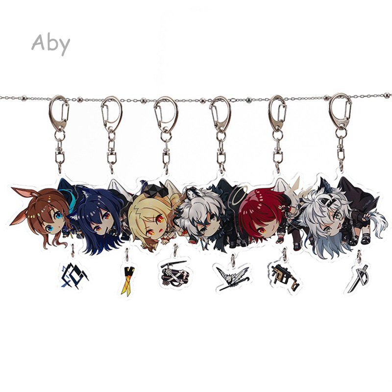 Game Arknights Keychain Cartoon Figure Acrylic Transparent Keychains ...